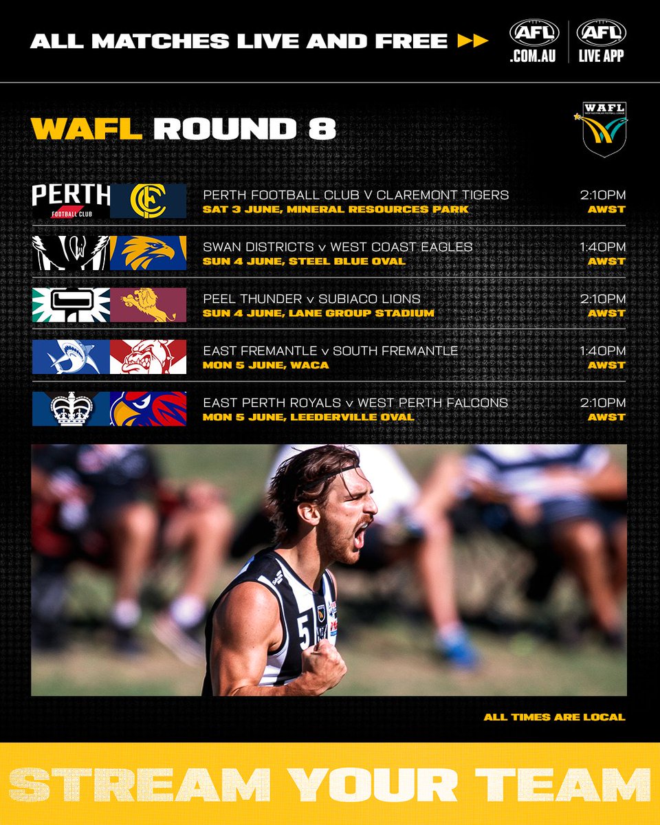 AFL on Twitter: "A jam-packed weekend of state league footy coming right up. Stream the action ...