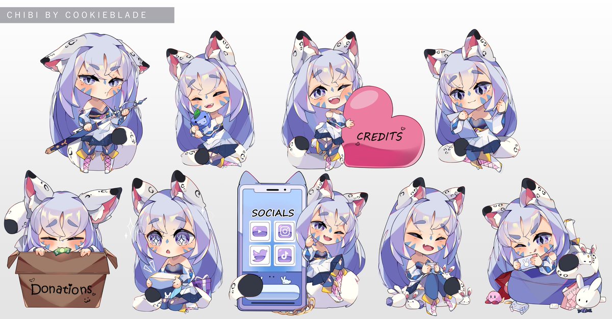 CookieBlade.png | Soon to be Sea Urchin Vtuber on Twitter: "Chibis I made for the twitch panels ...