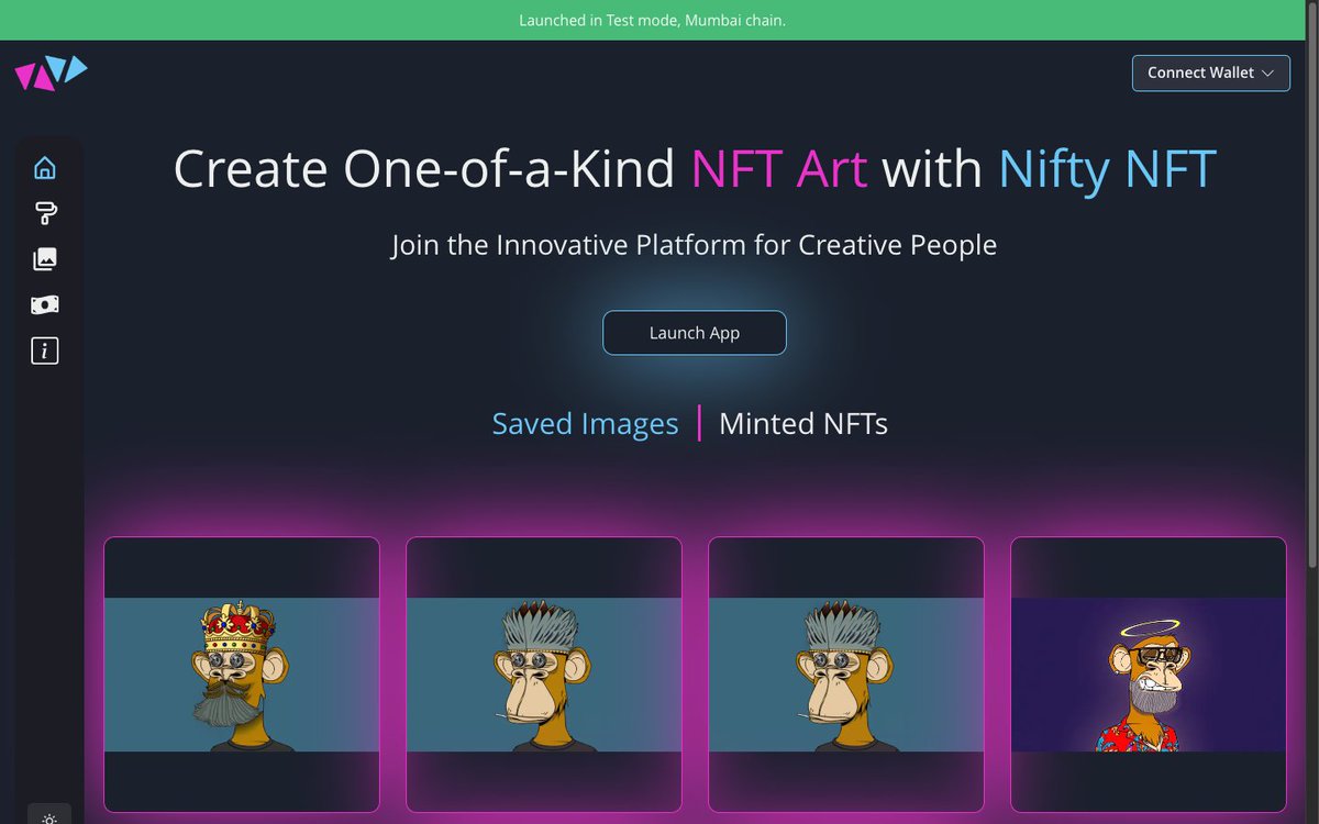倪爽 on Twitter: "用 AI 生成独一无二的 NFT https://app.nifty-nft.xyz 我一直好奇怎么没有 AI 生成 NFT 的工具，现在终于有了。又让我先连接 ...