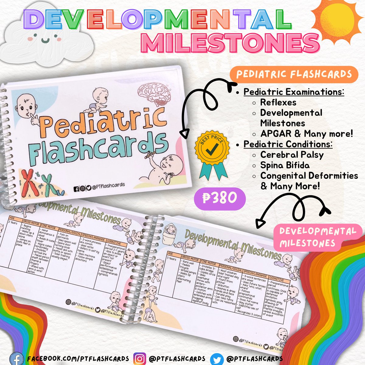 PT flashcards on Twitter: "DEVELOPMENTAL MILESTONES 🌈 - Developmental milestones are a set of ...