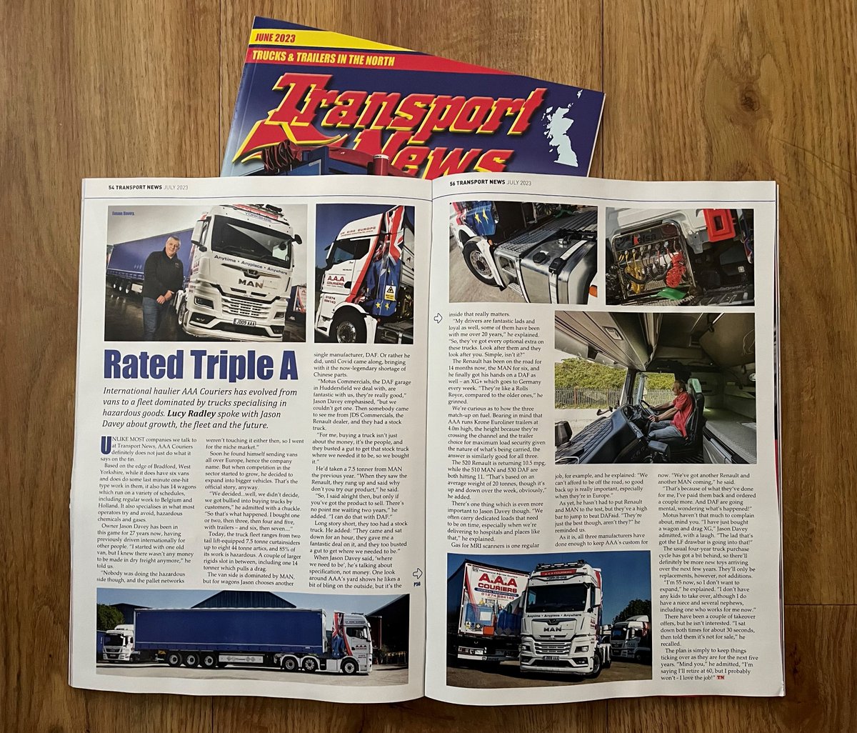 MAN Truck & Bus UK on Twitter: ""Rated Triple A" Nice to see AAA Couriers in this month's issue ...