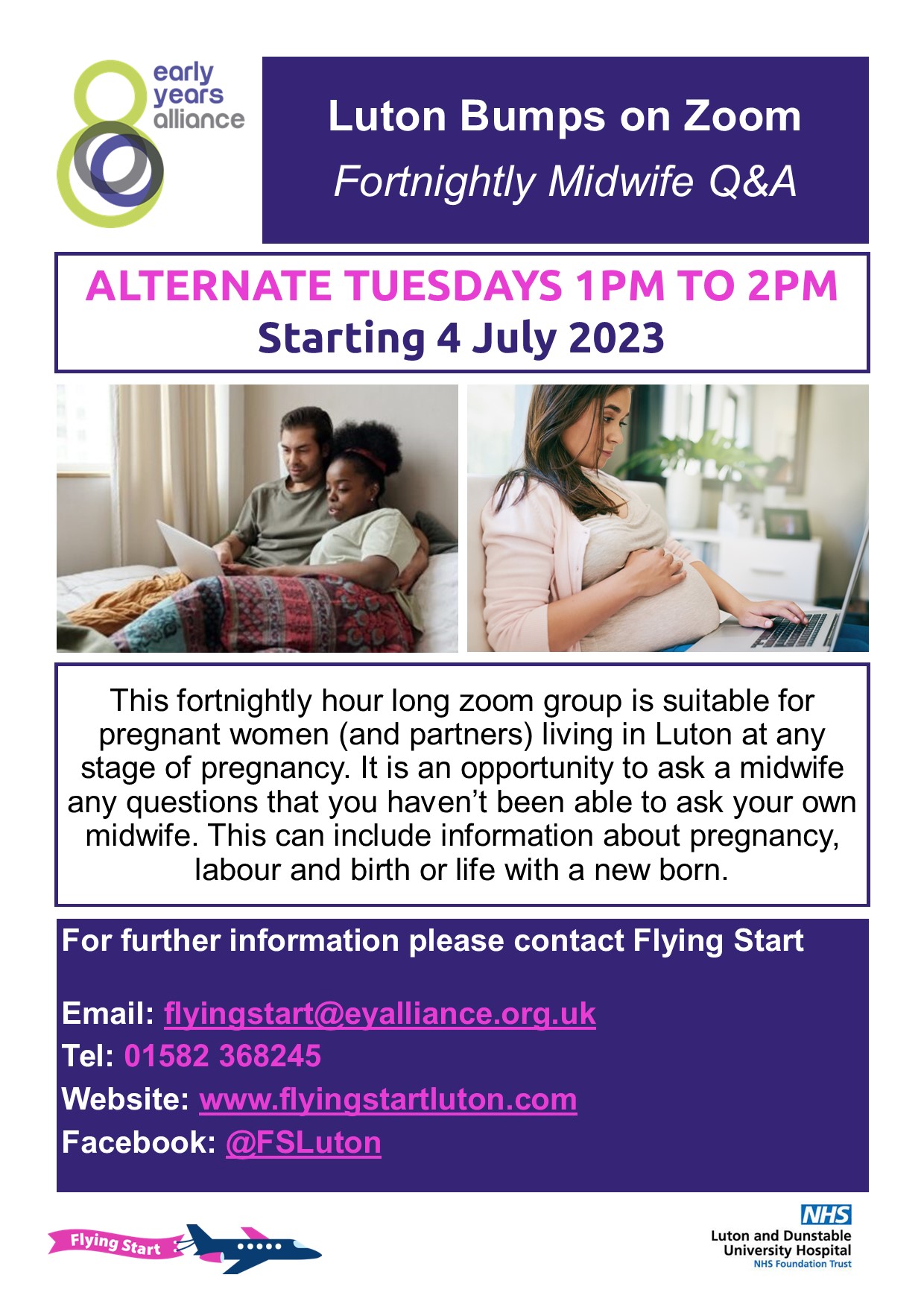 Flying Start Luton on Twitter: "Luton Bumps on Zoom is back! Fortnightly #Midwife Q&A returns on ...