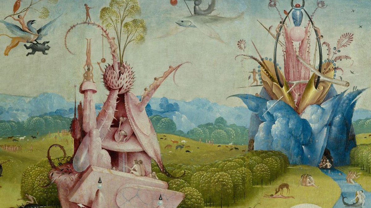 This is a panel from The Garden of Earthly Delights, painted by ...