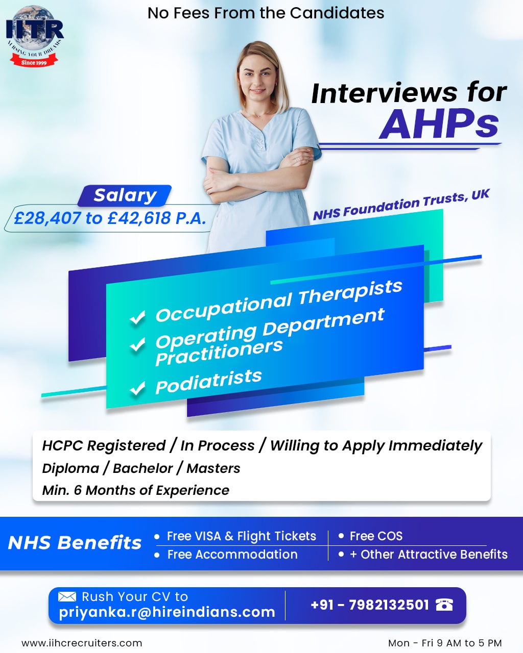 IIHCR on Twitter: "NHS UK, is offering opportunities for AHPs 1. Occupational Therapists 2 ...