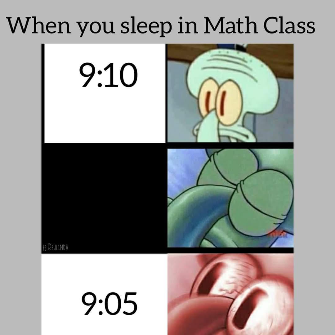 Spongebob Memes on Twitter: "Sleeping in math class be like"