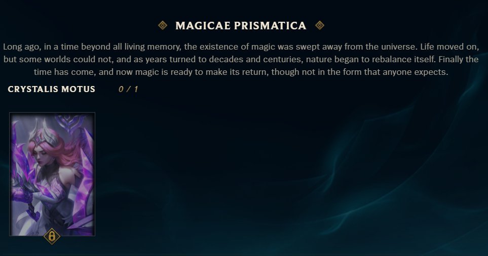 Jumaralo Hex on Twitter: "Magicae Prismatica Universe - League of Legends Skins Bios: - Universe ...