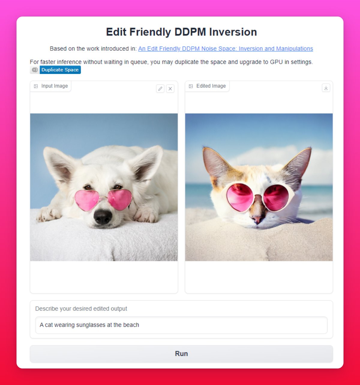 Linoy Tsaban on Twitter: "Introducing the DDPM inversion Space 🤗- a new Space for real image ...