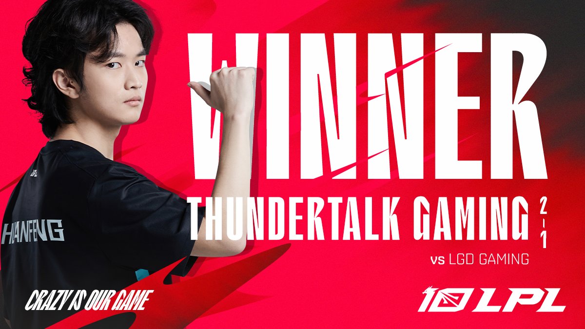 LPL on Twitter: "Fear the thunder! ⚡ TT Gaming defeat LGD in a 2:1 series to bounce back after ...