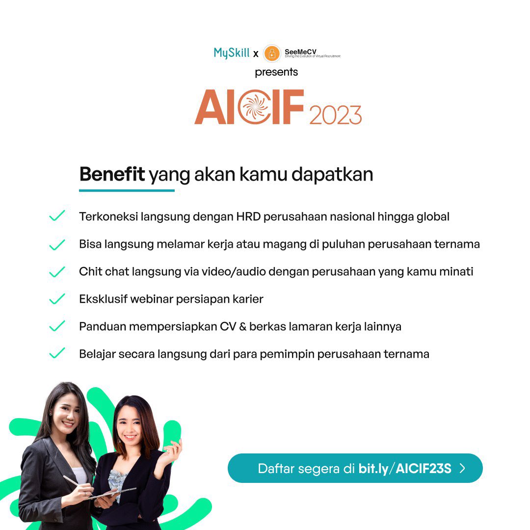 HR. D Bacot on Twitter: "RT @inayaaah: Yuk ikutan virtual career fair, AICIF tanggal 6-7 Juni ...