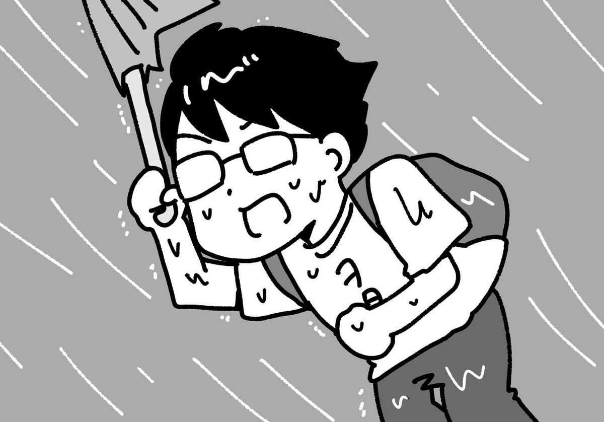 「台風の中現場に向かうヲタク ぺろりんヲタクイラスト」ぺろりん先生 鹿目凛の漫画