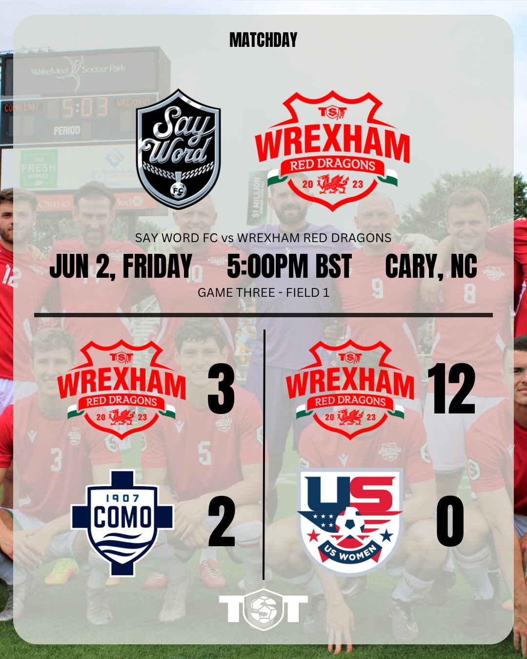 (C) PURE WREXHAM 🏴󠁧󠁢󠁷󠁬󠁳󠁿 on Twitter: "𝙏𝙎𝙏 𝙂𝙍𝙊𝙐𝙋 𝙀 🎡 Wrexham Red Dragons Como 1907 (Serie B) US ...