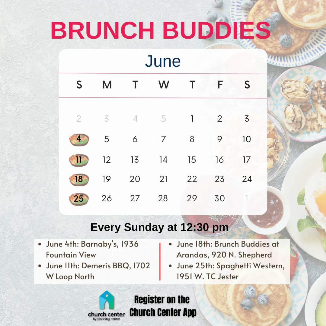 Resurrection MCC on Twitter: "Join us after service for in-person Brunch Buddies, Every Sunday ...