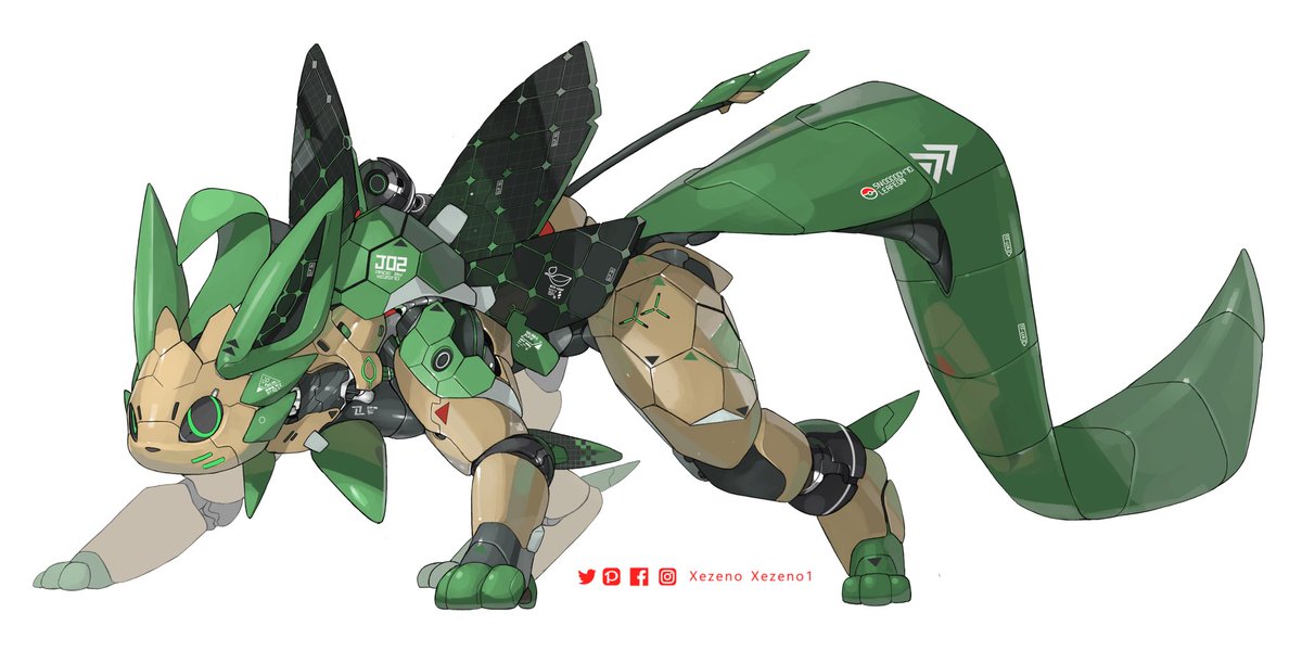 「Pokemon x Mecha LEAFEON」|Marcus Hiiのイラスト