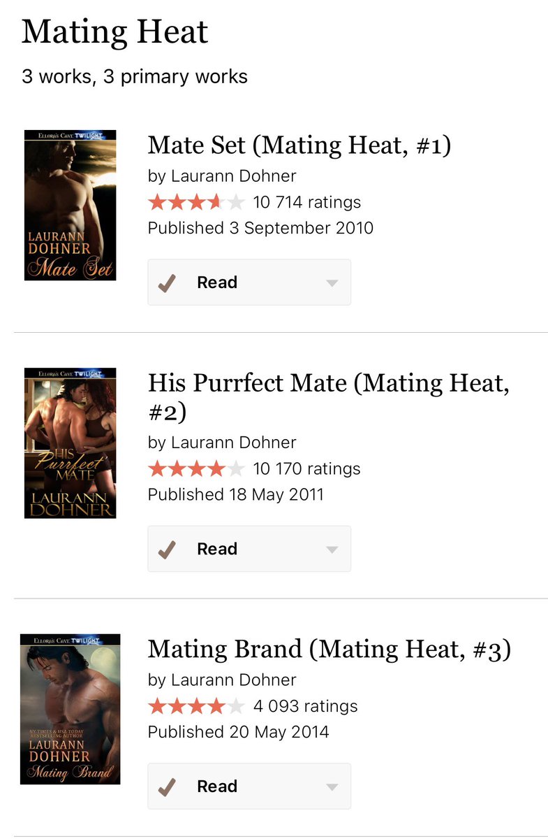 Lina 📚 on Twitter: "Mating Heat series by Laurann Dohner fantasy, paranormal, werewolves spice ...