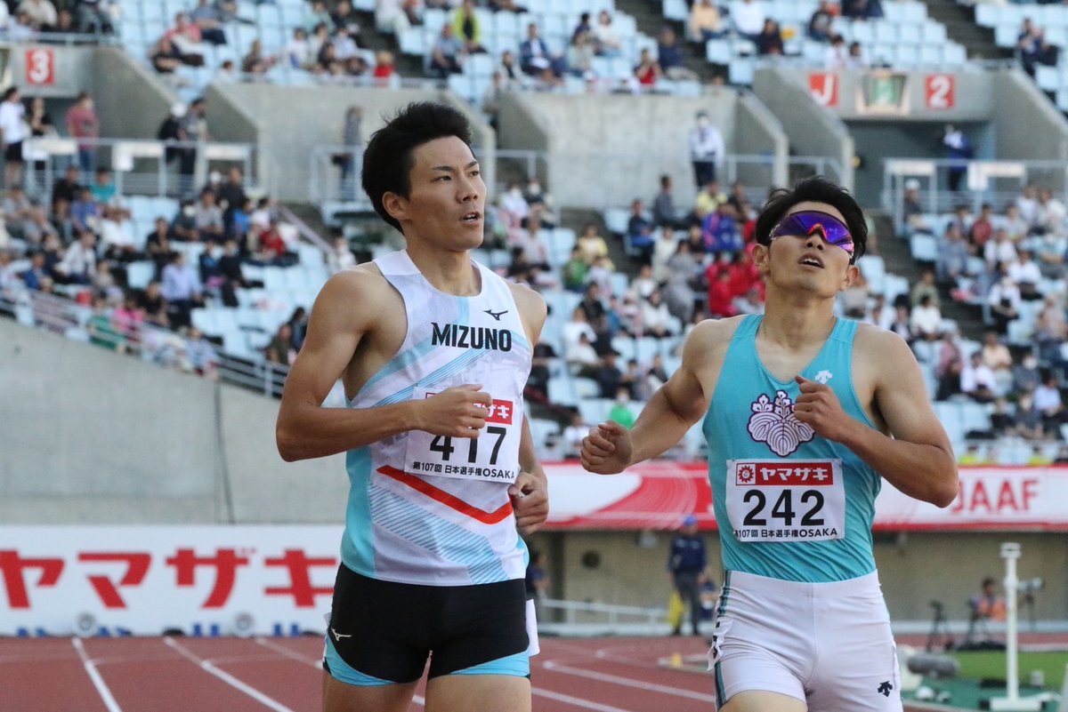日本陸上競技連盟 on Twitter: "【#日本選手権】 📸男子400m予選1組 1着 #佐藤風雅（ミズノ）45秒62 Q 2着 #今泉堅貴（筑波大）46秒01 Q 3着 #林申雅（筑波大 ...