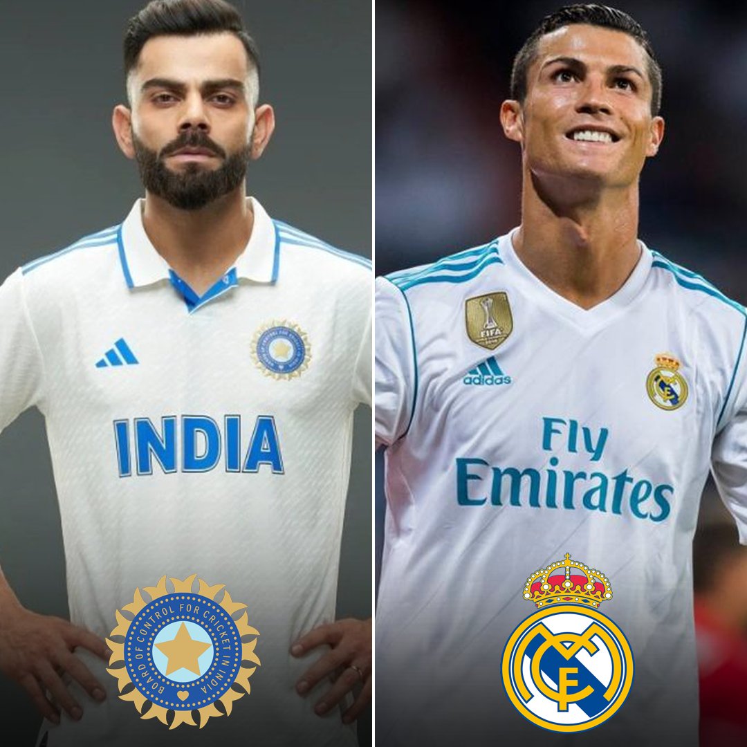 The Adidas jerseys for the Indian team and Real Madrid 👀 #BCCI # ...