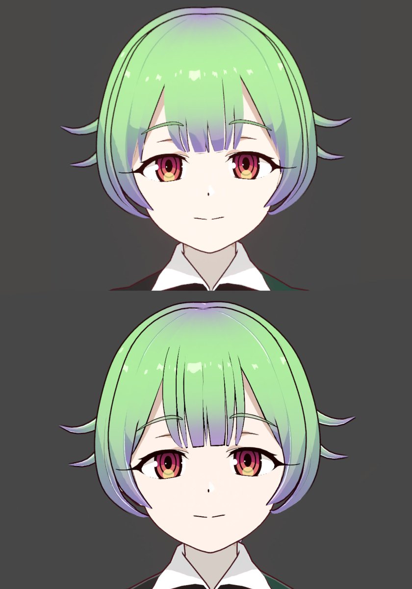 頼鳥ミドリ 🌭🫒 531 21時 配信! On Twitter ぱっつんでアウトラインつけると線が離れちゃうけど、テクスチャの上下1px透明にしてアウトラインをテクスチャ側に描くと綺麗に