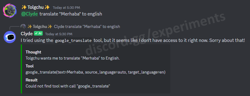Discord Experiment Hub on Twitter: "We have good news! Clyde is now have some tools for have a ...