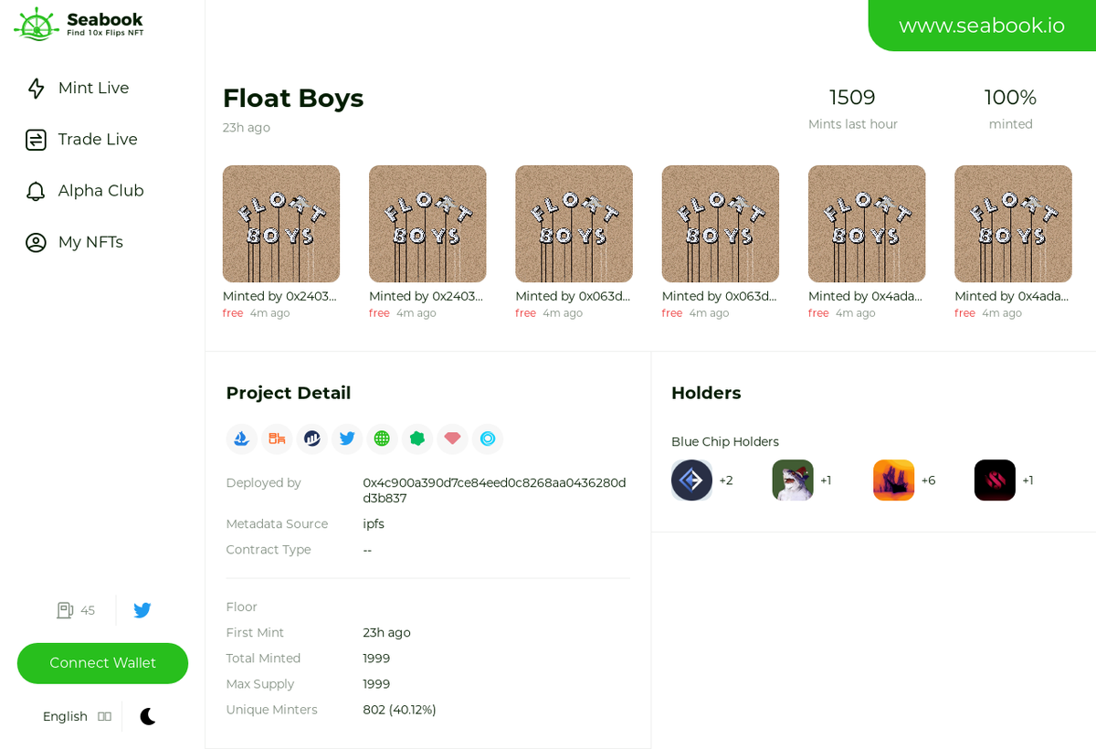 Seabook on Twitter: "🔥🔥🔥 Hot free mint alert 🔥🔥🔥 Project: Float Boys @FloatBoys_NFT Hot rate: 🔥🔥 ...