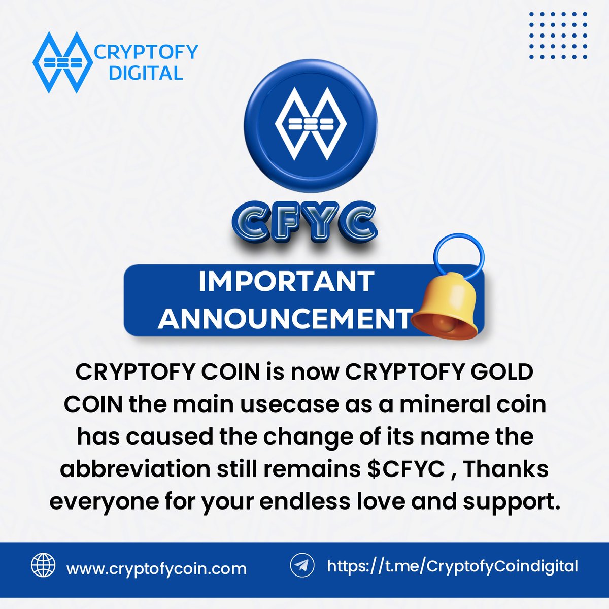 MR NOBLE🌐 on Twitter: "ANNOUNCEMENT!!!!!! CRYPTOFY COIN is now CRYPTOFY GOLD COIN the main ...