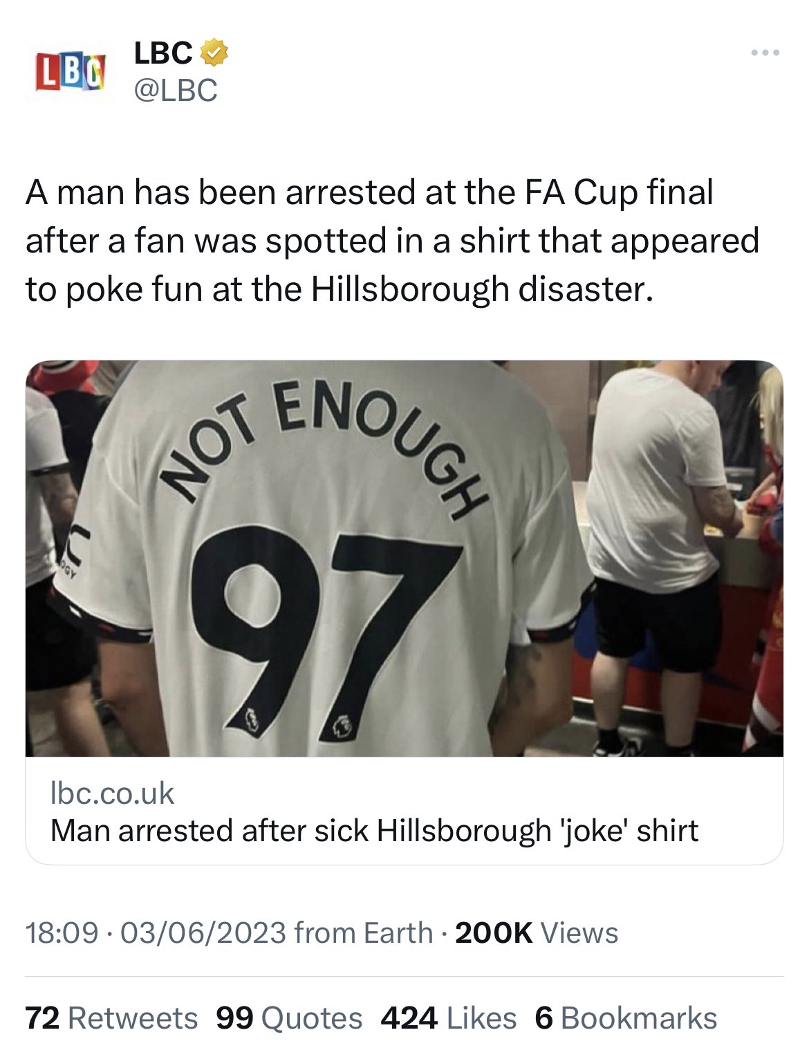 This Is Anfield on Twitter: "They’ve deleted it now. Wonder if @LBC would suggest such a message ...