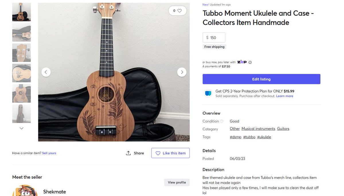 Shekye !! @ GENLOSS DAY!!!! on Twitter: "Hey guys!! I'm selling my Tubbo Moment ukulele on ...