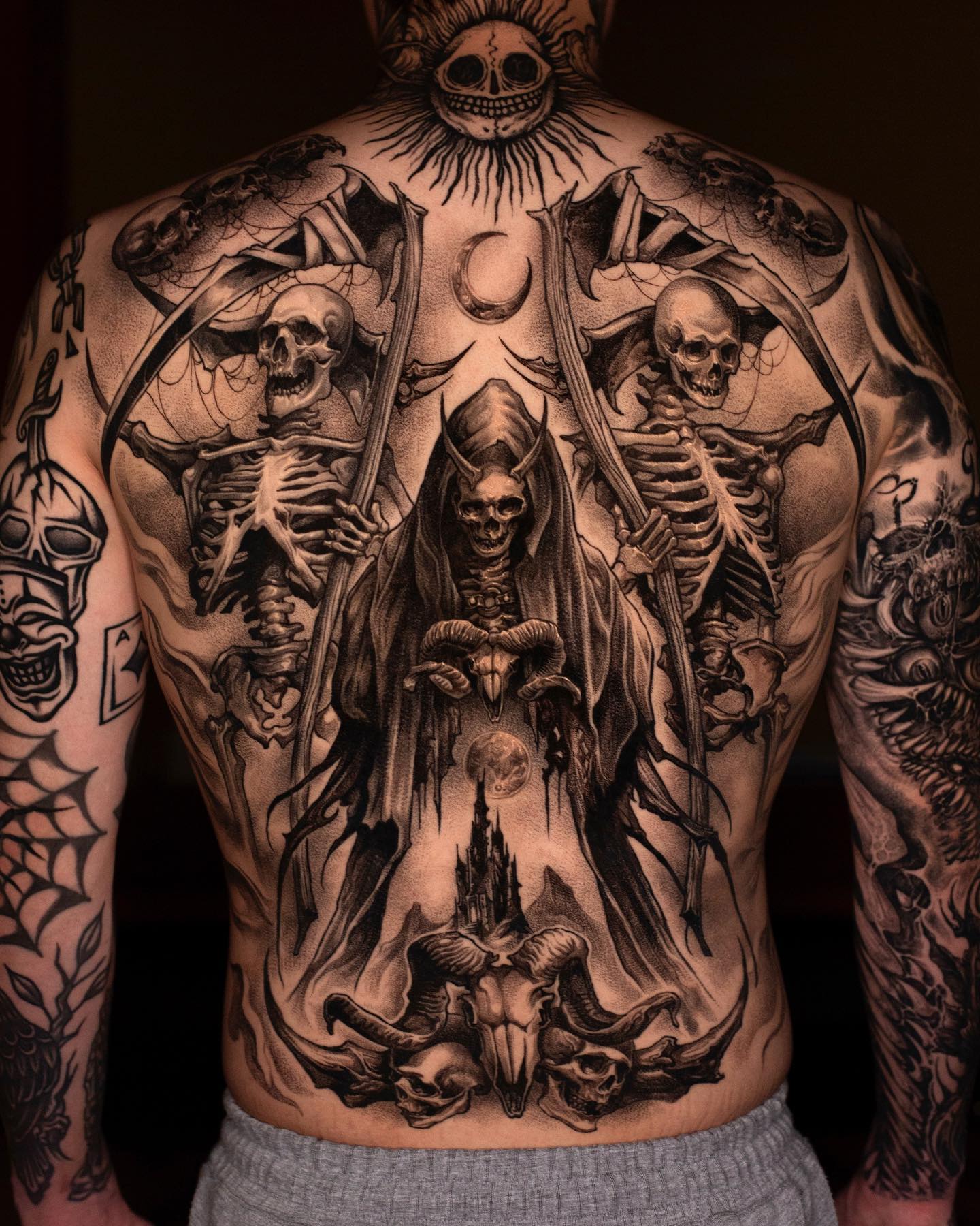 Grim Reaper Back Tattoo Designs