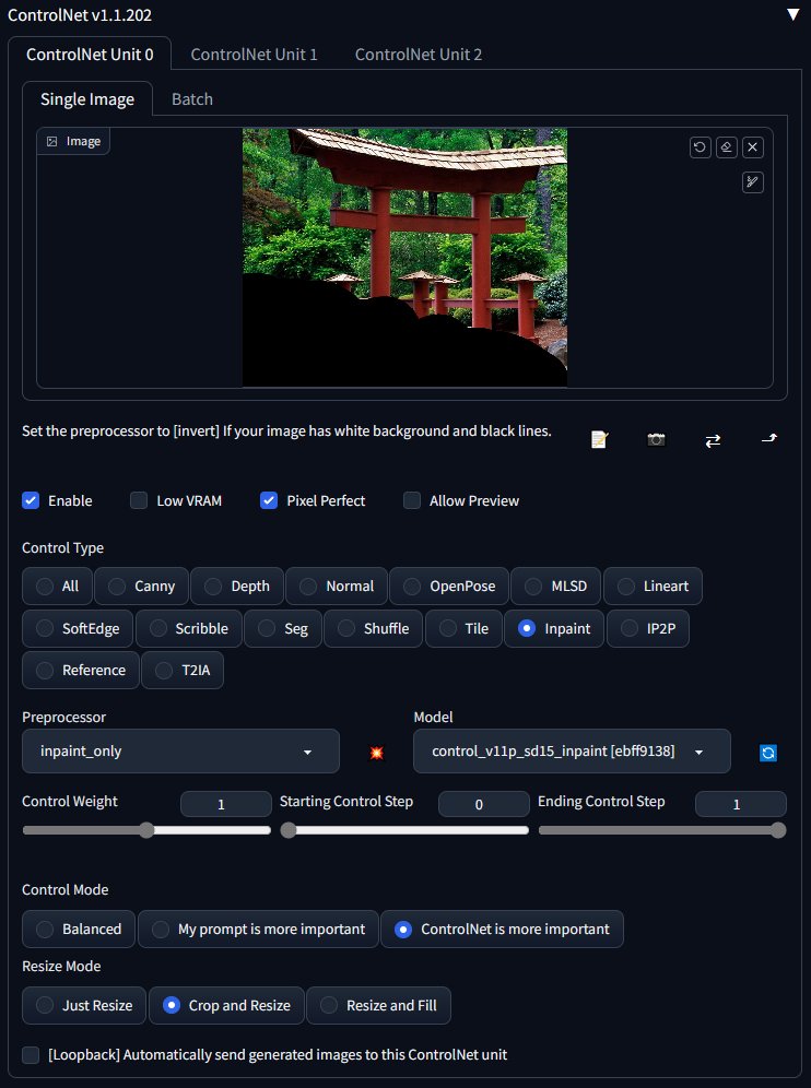 forasteran on Twitter: "補足 Photopeaで透過領域マスク使うのは応用の一例ね 話題のinpaint_onlyが肝(発展途上) ControlNet 1.1.202 ...