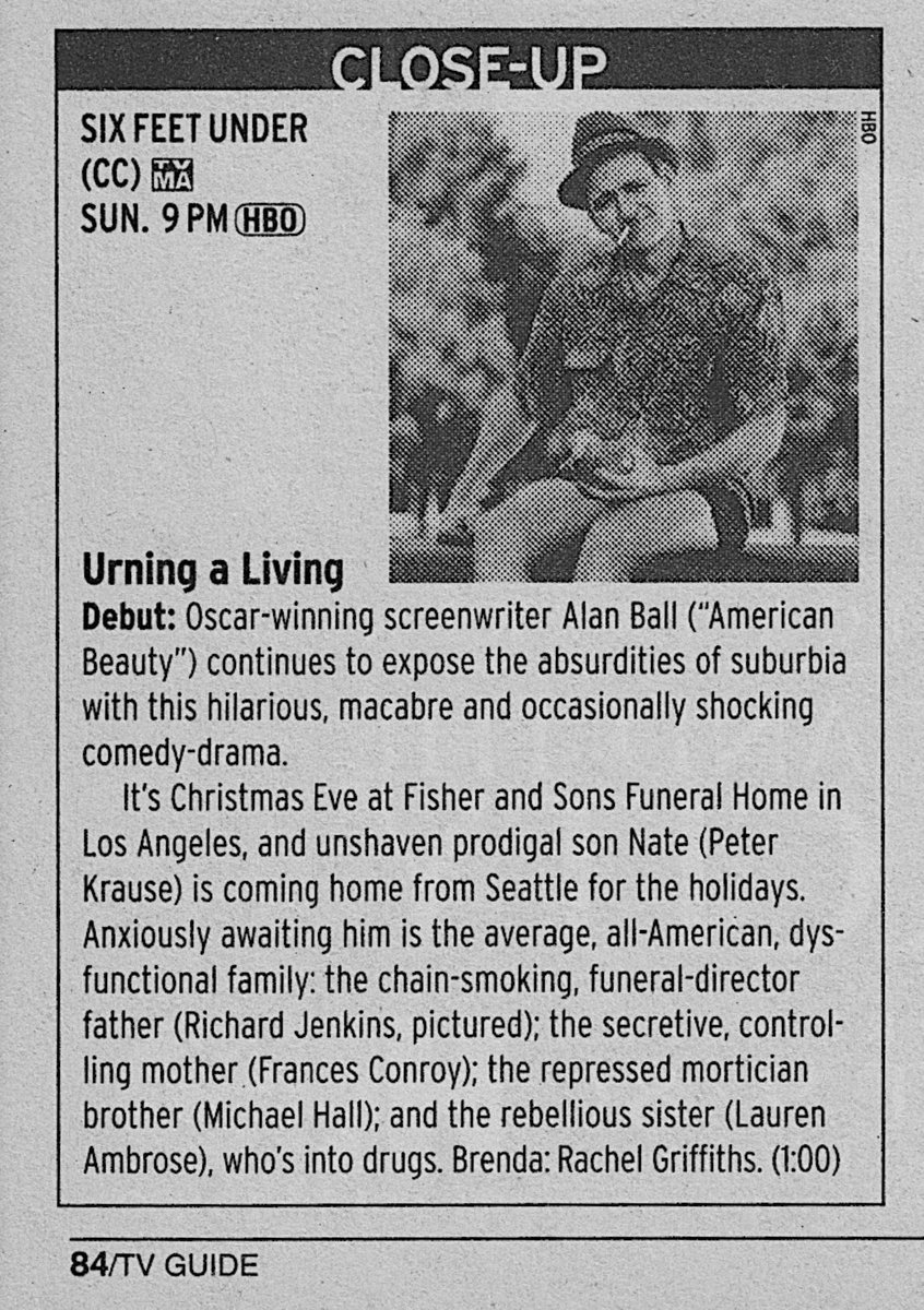 RetroNewsNow on Twitter: "📺DEBUT: ‘Six Feet Under’ premiered 22 years ago, June 3, 2001, on HBO"