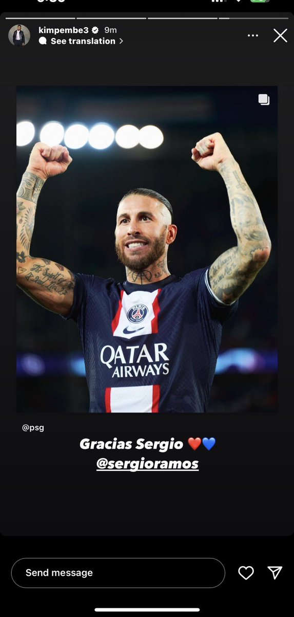 PSG Report on Twitter: "Kimpembe also bidding farewell to Sergio Ramos: “Thank you Sergio ️💙”"