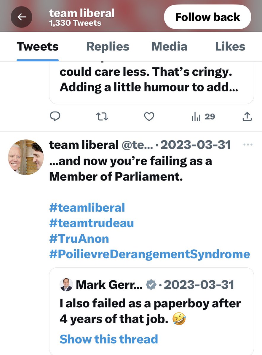 Claire D. on Twitter: "Check to see if this one is following you.. He is not “Team Liberal ...
