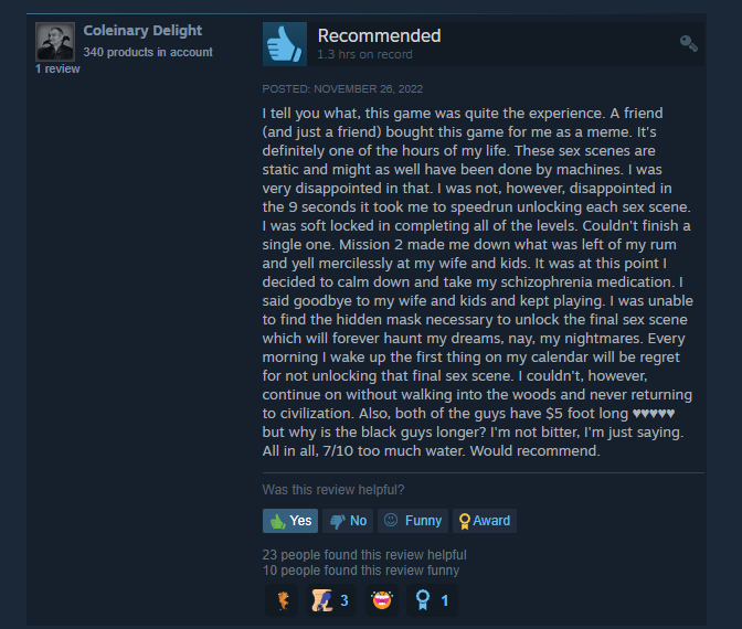 Ung On Twitter Steam Review For Sex Hell ๐น Yes The Emoji Is Part Of