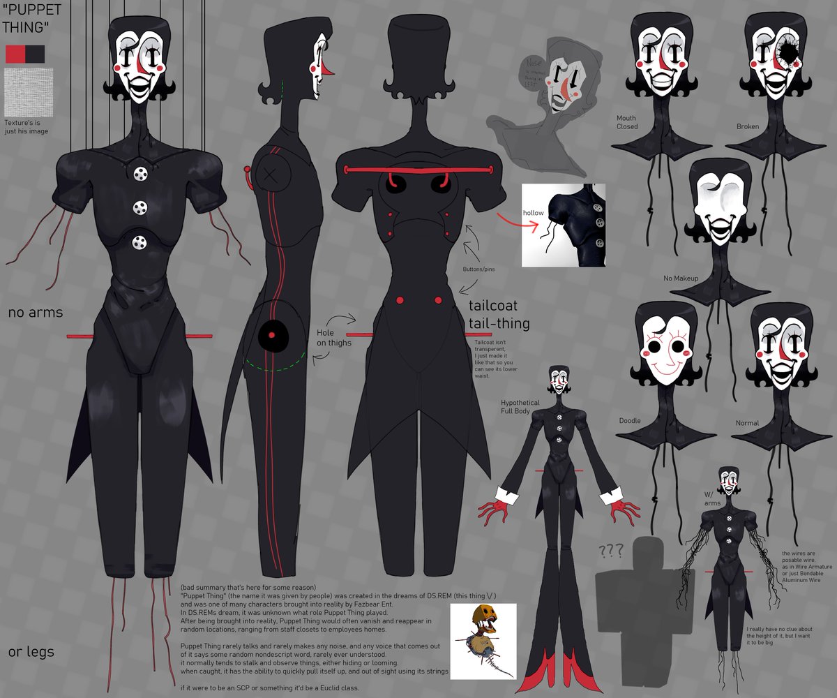 👻Evil Nya Nya👻 on Twitter: "also also here's some Refs for Puppet Thing and Backdrop (Backdrop's ...