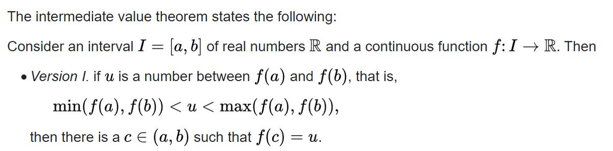 The intermediate value theorem is one of those theorems in math where ...