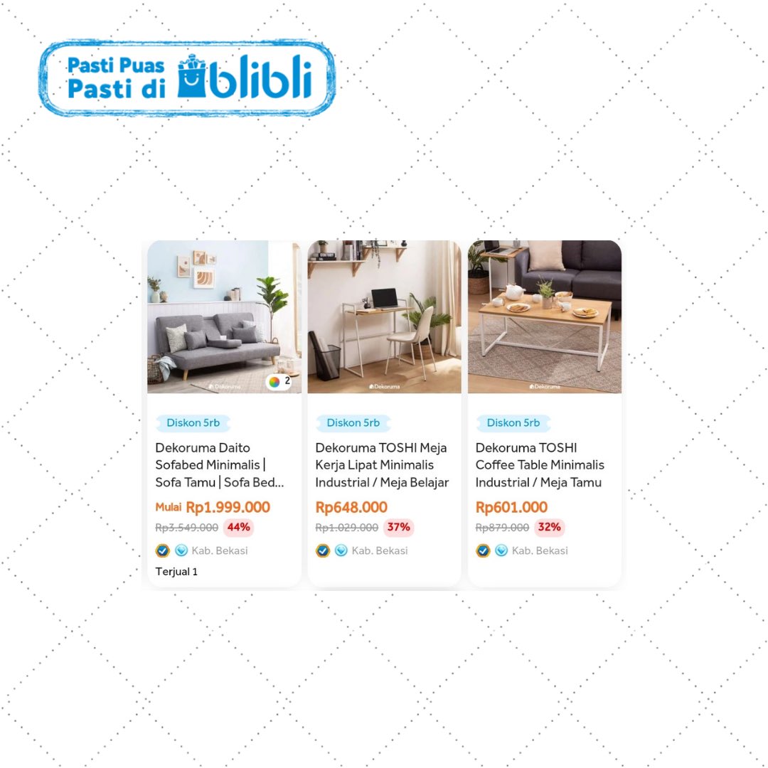Blibli on Twitter: "Saatnya wujudkan ruang tamu PEWE! Furniture disini oke-oke~ https://blibli ...