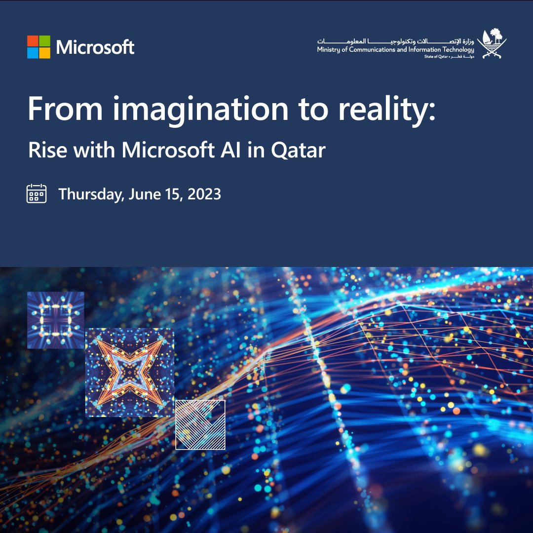Microsoft Qatar on Twitter: "Unlock the #PowerOfAI with Microsoft! Join our AI event on June 15 ...