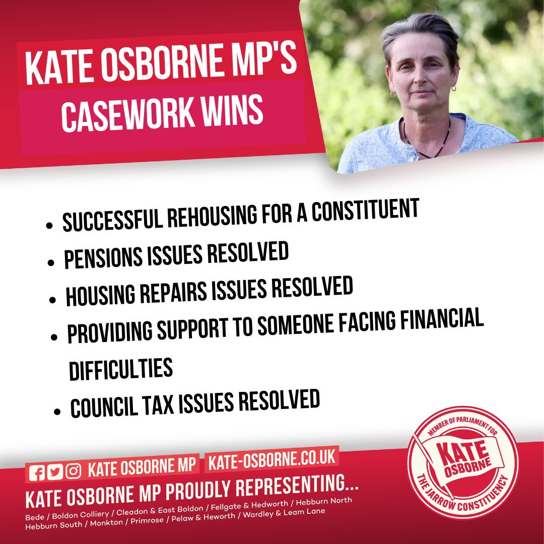 Kate Osborne MP on Twitter: "Every week, my office and I help to deal with a huge of range of ...