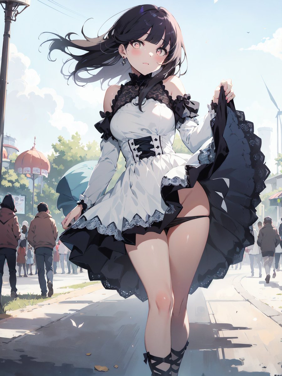 chomo on Twitter: "自分からめくり上げるスタイル。 フレンチカンカン的な？ #AIイラスト #stablediffusion"