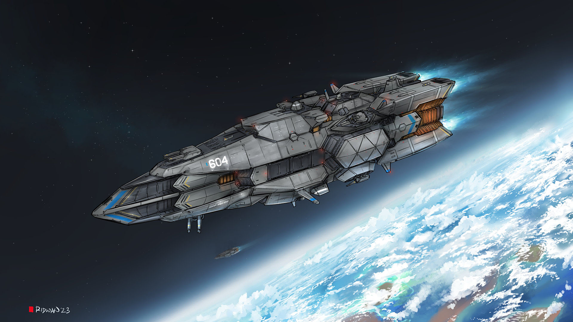 Spaceship Frigate Concept Art