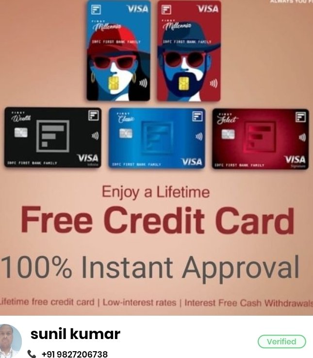 Sunil kumar Kannoji on Twitter: "Now IDFC First Bank Credit Card Is LIFE TIME FREE 💳 Zero ...