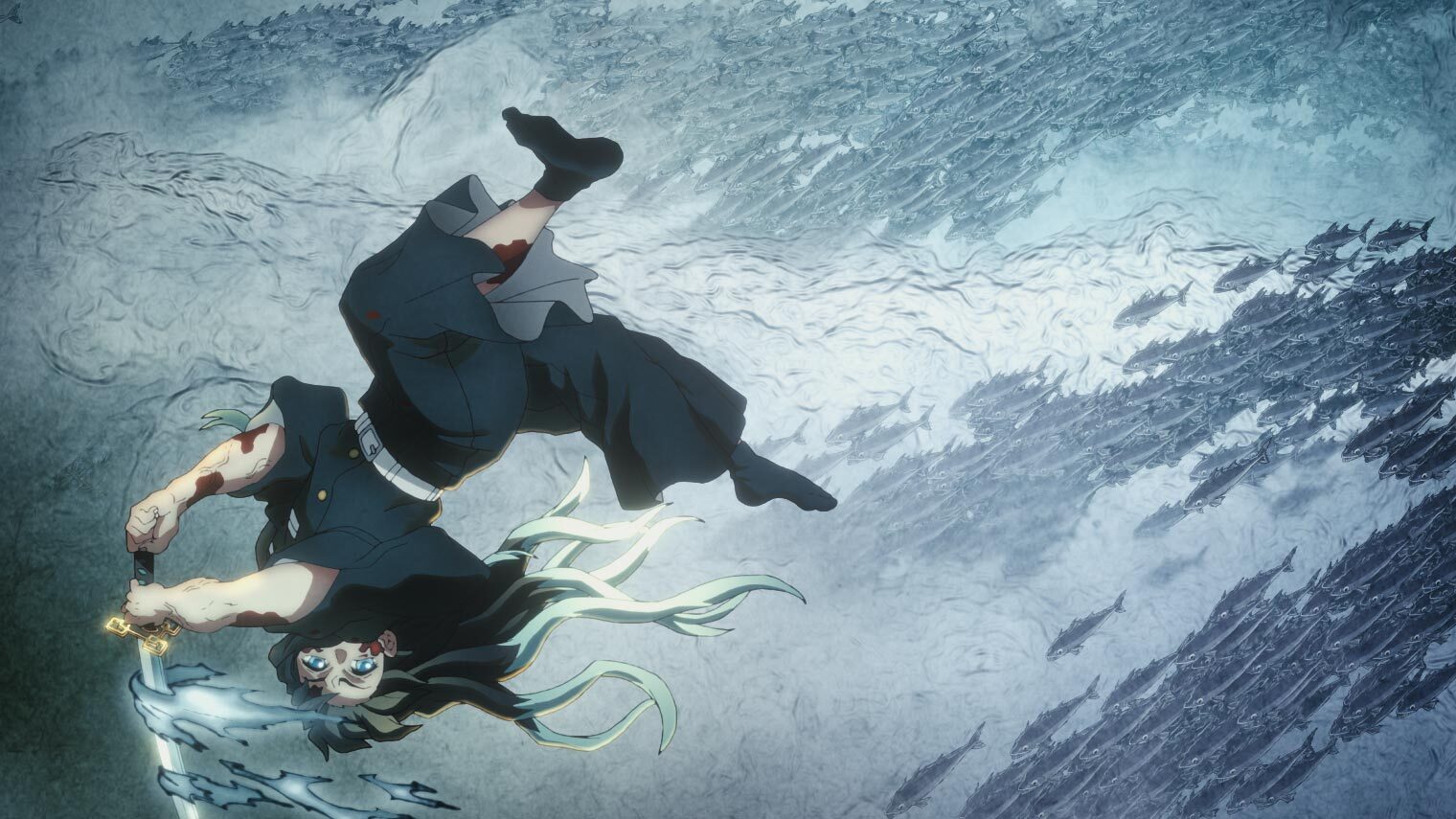Anime Girl Falling Off A Cliff