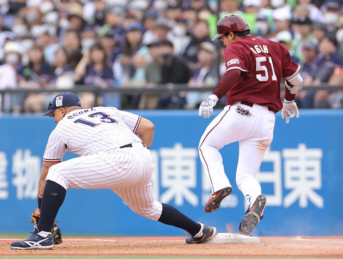 サンスポ×EAGLES on Twitter: "【ヤクルトｰ楽天】 4日、5回と7回に安打を放った小郷裕哉選手は9回にも内野安打を放ち、2試合連続3安打のの猛打賞。https ...