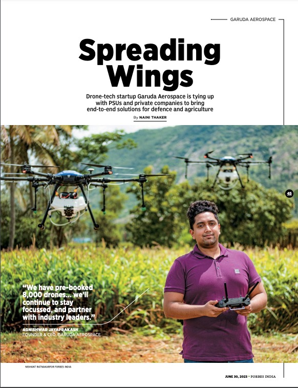 Garuda Aerospace Pvt Ltd on Twitter: "Featured in @ForbesIndia Magazine - June Edition ...