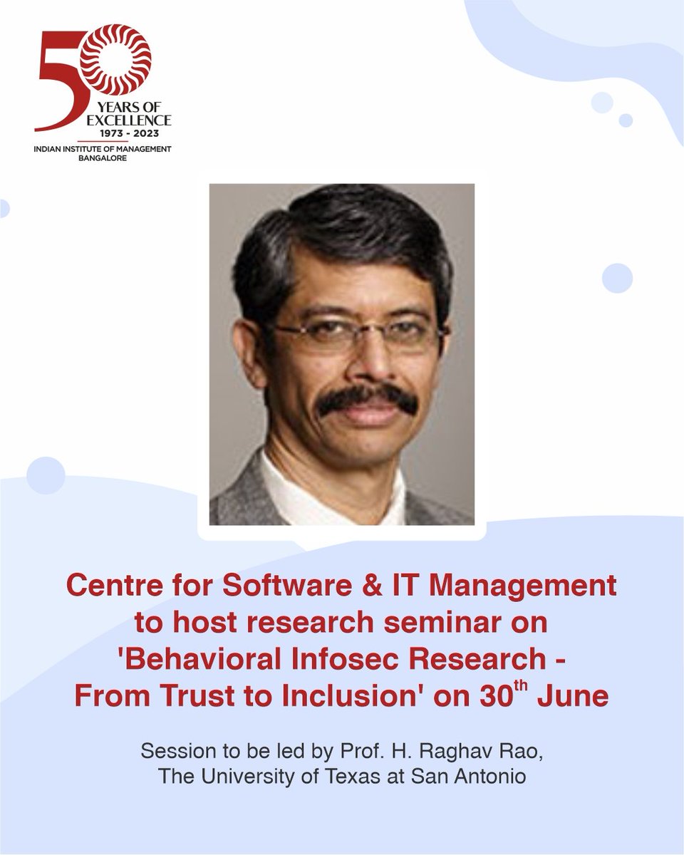 IIM Bangalore on Twitter: "The Centre for Software & IT Management at IIM Bangalore to host ...