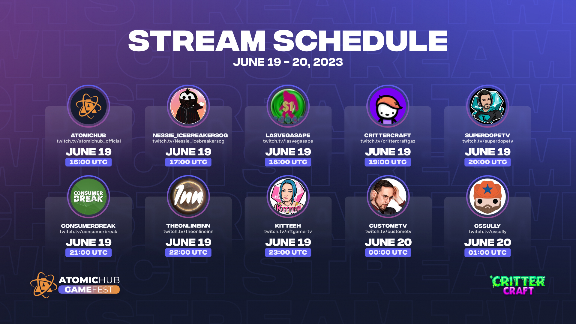 AtomicHub on Twitter: "#AHGameFest starts TODAY at 16 UTC with ...