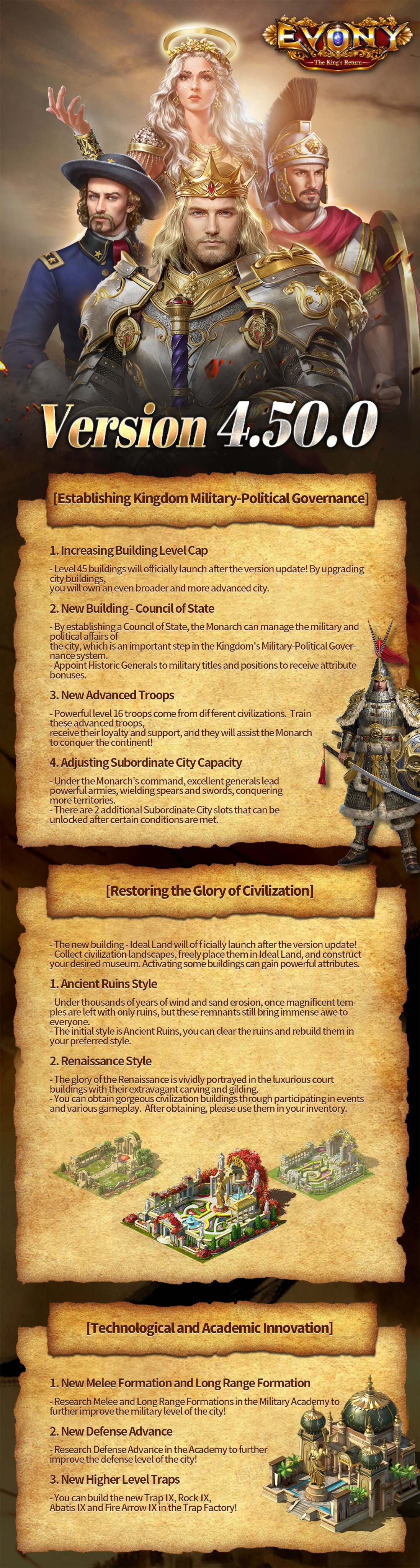 Evony - The King's Return on Twitter: "#SneakPeeks #NewVersion Dear Evonians, version 4.50.0. is ...