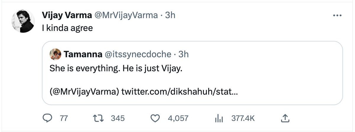 Tamanna On Twitter Vijay Varma Agreed With My Tweet And Then Some