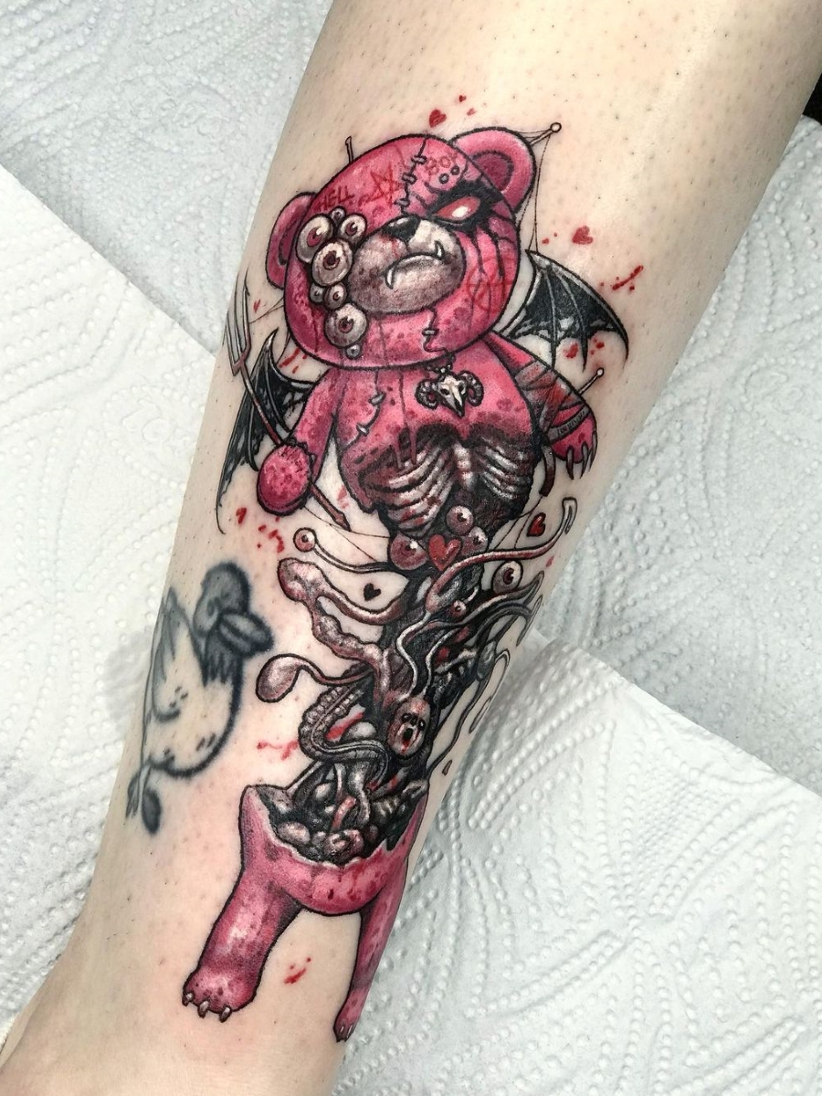 Zombie Teddy Bear Tattoo