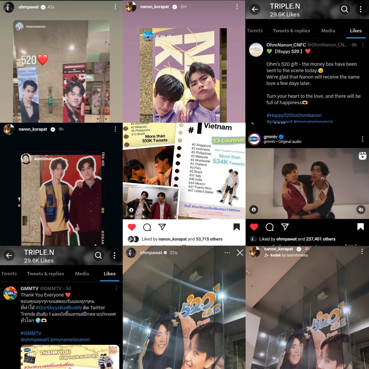 𝐄𝐥𝐚𝐧𝐢𝐚 เมฆ 🌻 on Twitter: "💚 ️ OhmNanon's best memories in 2023! (after CathyDoll's event) 4/4 ...