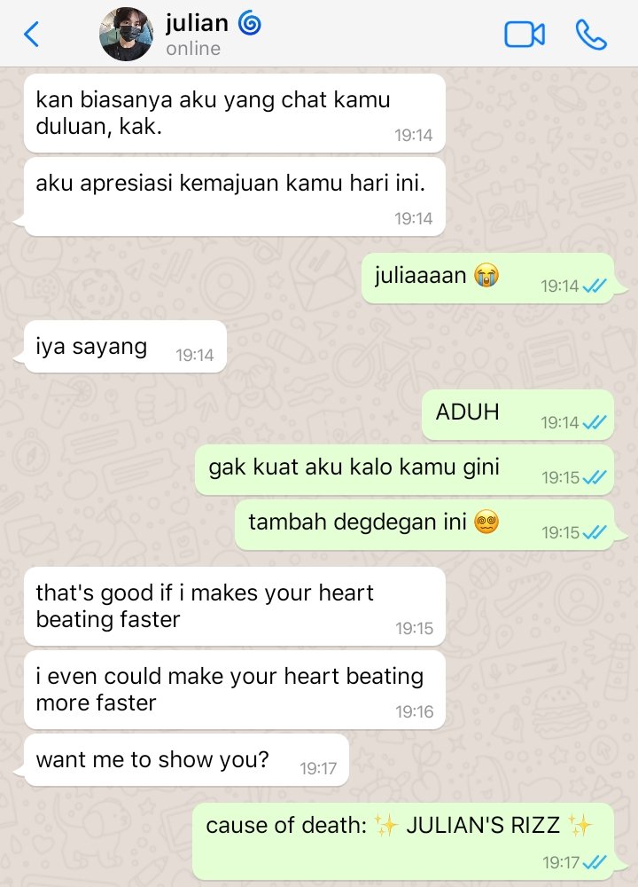 aira on Twitter: "julian: two reasons of heart beating fast. # jungwon few-tweets au"